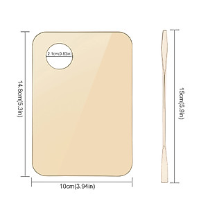 Acrylic Cosmetic Makeup Palette, Makeup Mixing Tray with Makeup Spatula Metal Mirror for Beauty Salon Color Cream Liquid Foundation Mixing Palette (2 Pcs Gold palettes)
