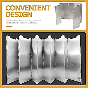 VANZACK Camping Stove Portable Bbq Portable Bbq 16 Sheets of Creative Windscreen Burner Windshield Foldable Windproof BBQ Windscreen with Bag Portable Burner Portable Burner Portable Stove