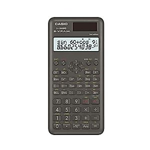 Casio FX300MSPLUS2 Scientific 2nd Edition Calculator, with New Sleek Design., Black, 0.4" x 3" x 6.4"