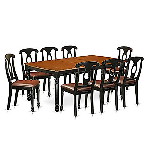 East West Furniture DOKE9-BCH-LC Dining Set, Large, Black/Cherry
