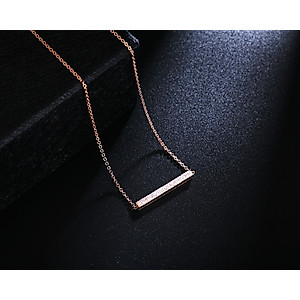 Minimalist Bar Necklace, Rose Gold Necklace, Bar Necklaces Women, Rose Gold Jewelry Women