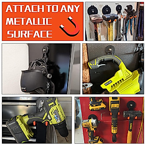 ULIBERMAGNET Strong Garage Magnetic Hooks, 2 Pack Heavy Duty Storage Utility Magnet Hooks with Anti-Slip Coating for Indoor & Outdoor Hanging (Black)