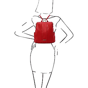 Tuscany Leather. TL Bag - Soft leather backpack - TL142138 (LIPSTICK RED)