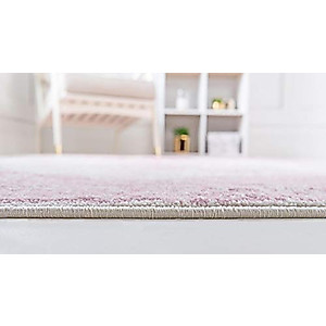 Rugs.com Dover Collection Rug – 2' x 3' Pink Low-Pile Rug Perfect for Entryways, Kitchens, Breakfast Nooks, Accent Pieces