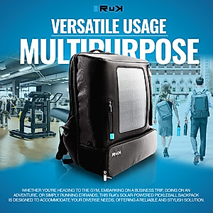 Multifunctional Solar Backpack with Power Bank, 40L Bag Designed for Fitness, Business, Travel and Casual Use, Black