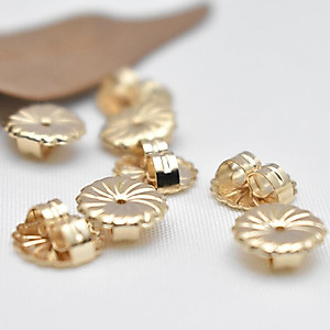 5 Pair 14K Gold Filled Swirl Design Earring Back Jewelry Findings for DIY Jewelry Making 5.0x5.2mm(Small)