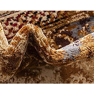 Unique Loom Barista Collection Area Rug - Arusha (7' 10" x 10' Rectangle, Beige/ Black)