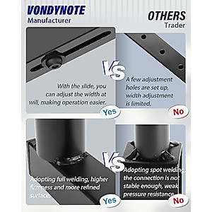 Vondynote Dual Speaker Mount Bar Mounting Fork Bracket Speaker Pole Width Adjustable, Single