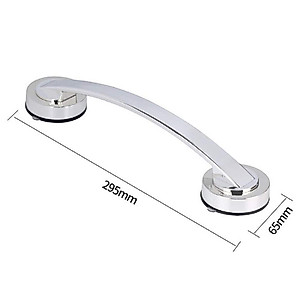 Grab Bar Suction Bathroom Handle Shower Balance Bar Safety Hand Rail Support Handicap Elderly Injury Senior Assist Bath Handle Non Skid White (Color : Silver)