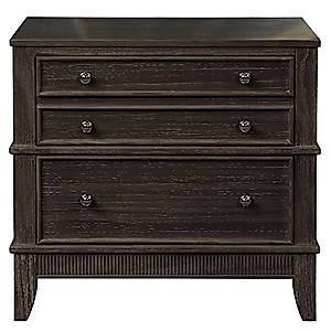 SOFTSEA Farmhouse 3 Drawers Nighstand, Solid Wood Bedside Storage Cabinet Fully Assembled Accent End Table Small Chest with Legs