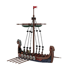 Lebebe Viiking Longship Building Blocks Kits; 473 Pieces Viking Pirates Ships Building Toys,Adventures Sailing Boats Playset Display Model, Easter Day, Christmas and Birthday Gift for Kids