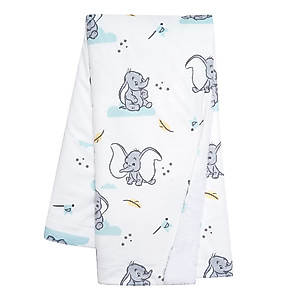 Lambs & Ivy Dumbo Baby Blanket - White, Animals, Disney, Elephant