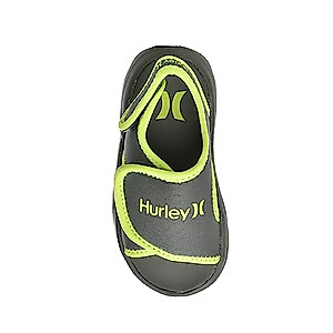 Hurley Maddy Kids' Sandals - Lightweight and Breathable Open-Toe Shoes for Boys and Girls, Perfect for Beach, Pool, and Outdoor Adventures, with Non-Slip Sole and Adjustable Straps for Comfortable and Secure Fit (GREY/NEON, us_footwear_size_system, toddle