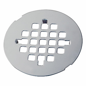 Chrome Plated Snap-in Shower Floor Drain Cover,Hidrop 4-1/4" OD Round Shower Strainer Grid, Easy-to-Install Replacement Cover Stainless Steel…