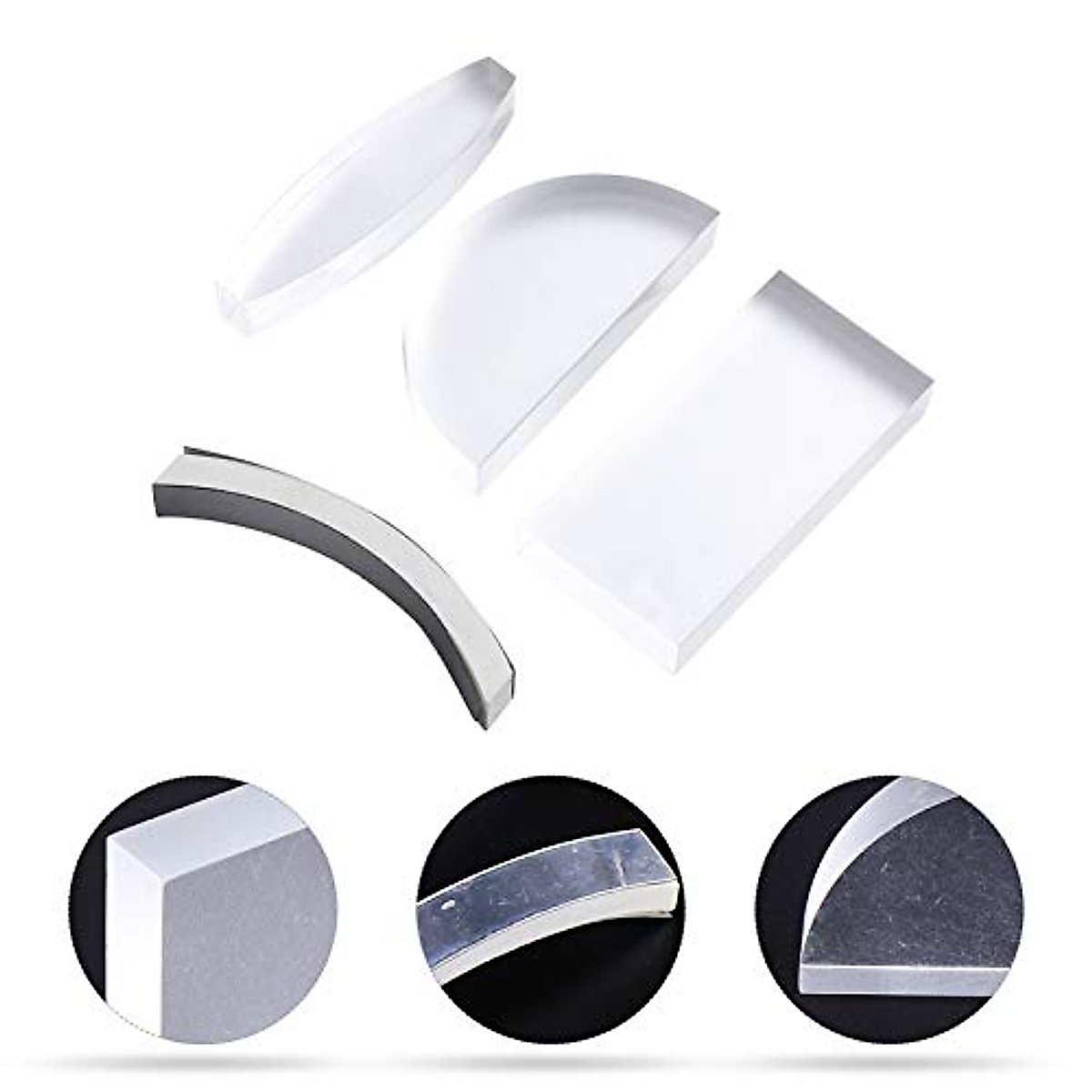 NUOBESTY 4pcs Optical Crystal Prism Set Optical Glass Lens Optical Experiments Tools for Physics Class Physics Lab Experiment