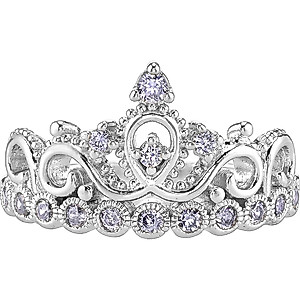 Guliette Verona 925 Sterling Silver Princess Crown Ring (9)