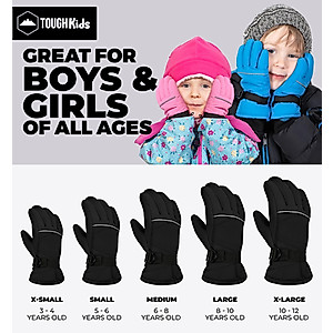 Tough Outdoors Kids Snow Gloves - Kids Ski Gloves & Snowboarding Gloves - Kids Winter Gloves & Toddler Snow Gloves - Kids Waterproof Gloves - Girls Boys Winter Gloves - Insulated Waterproof Gloves