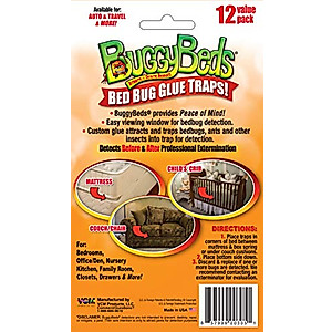 BuggyBeds® Bed Bug Glue Traps, Home, 12 Pack