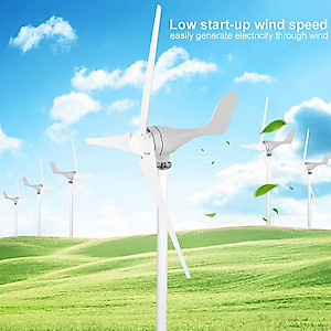 Xcello Wind Turbine Generator500w DC12V,3 Blades Wind Turbines,Wind Turbine Kit, Aluminum Alloy for Household and Industry Use