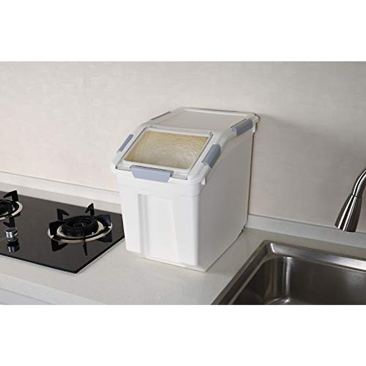 Flour Storage Container 25 lb with Wheels Seal Locking Lid PP (Pack-2)