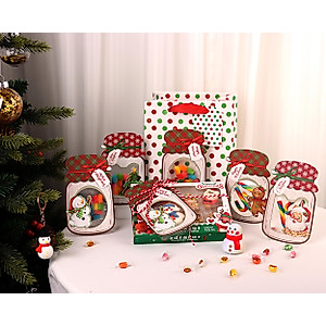 Giiffu 48 Pack Christmas Cards for Kids, Mason Jar Merry Christmas Greeting Cards, DIY Funny Christmas Gifts for School Classroom Exchange Xmas Party Favors(Candy Not Included)