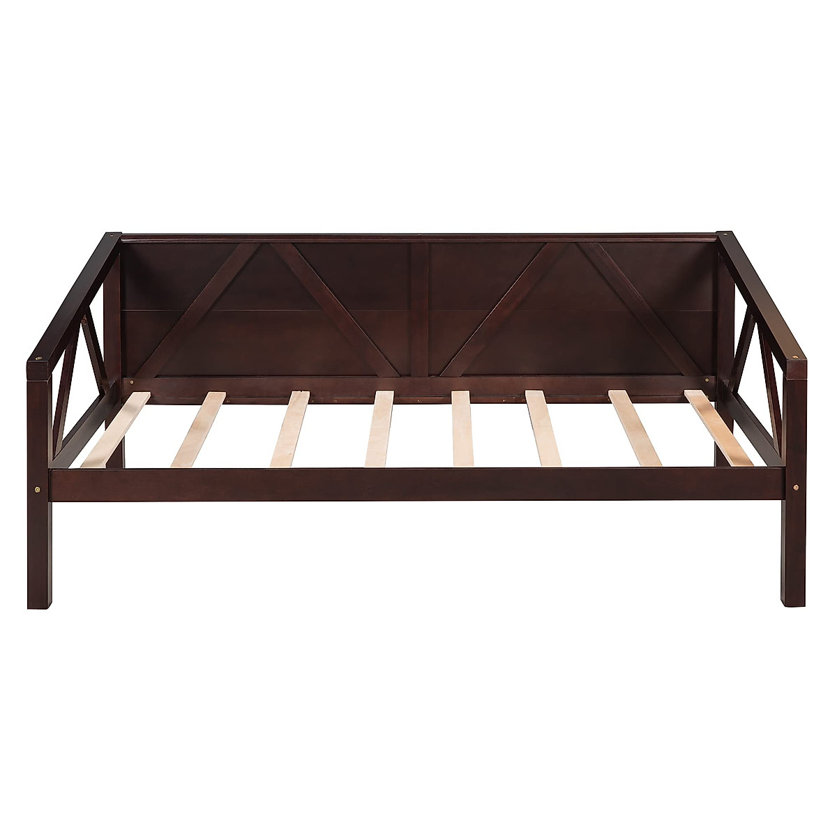 Bellemave Wooden Daybed Frame Twin Size, Full Wooden Slats Support, Dual-use Sturdy Sofa Bed for Bedroom Living Room, No Box Spring Needed (Twin, Espresso)