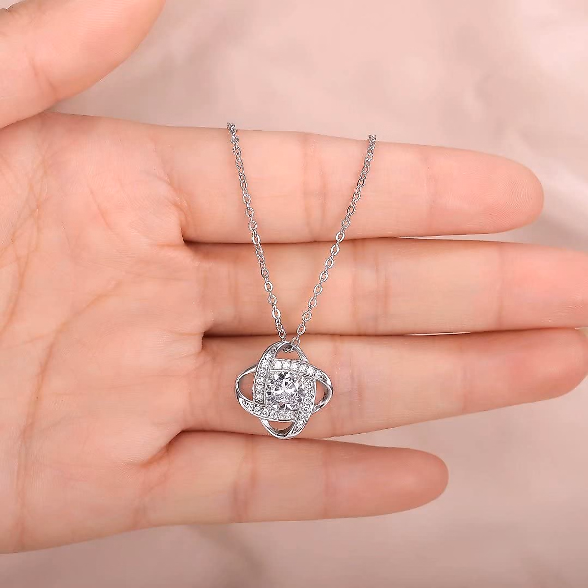 IEFLIFE Aunt Nieces Gifts Aunt Nieces Necklace, 925 Sterling Silver Love Knot Pendant Necklace Auntie Jewelry Mothers Valentines Day Christmas Gifts for Aunt Niece Birthday Present