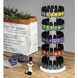 J JACKCUBE DESIGN Rotating Essential Oil Display Stand Spinning Rack for 75 Bottles(up to 120) Organizer 5 Tier Storage Holder -MK505A (5 Tier)