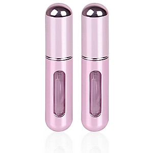 VIGOR PATH Portable Mini Refillable Perfume/Cologne Atomizer Bottle - great for travel, parties and events - Travel & toiletry accessory great for both men and women - 5ml/0.2oz (Pink - Pack of 2)