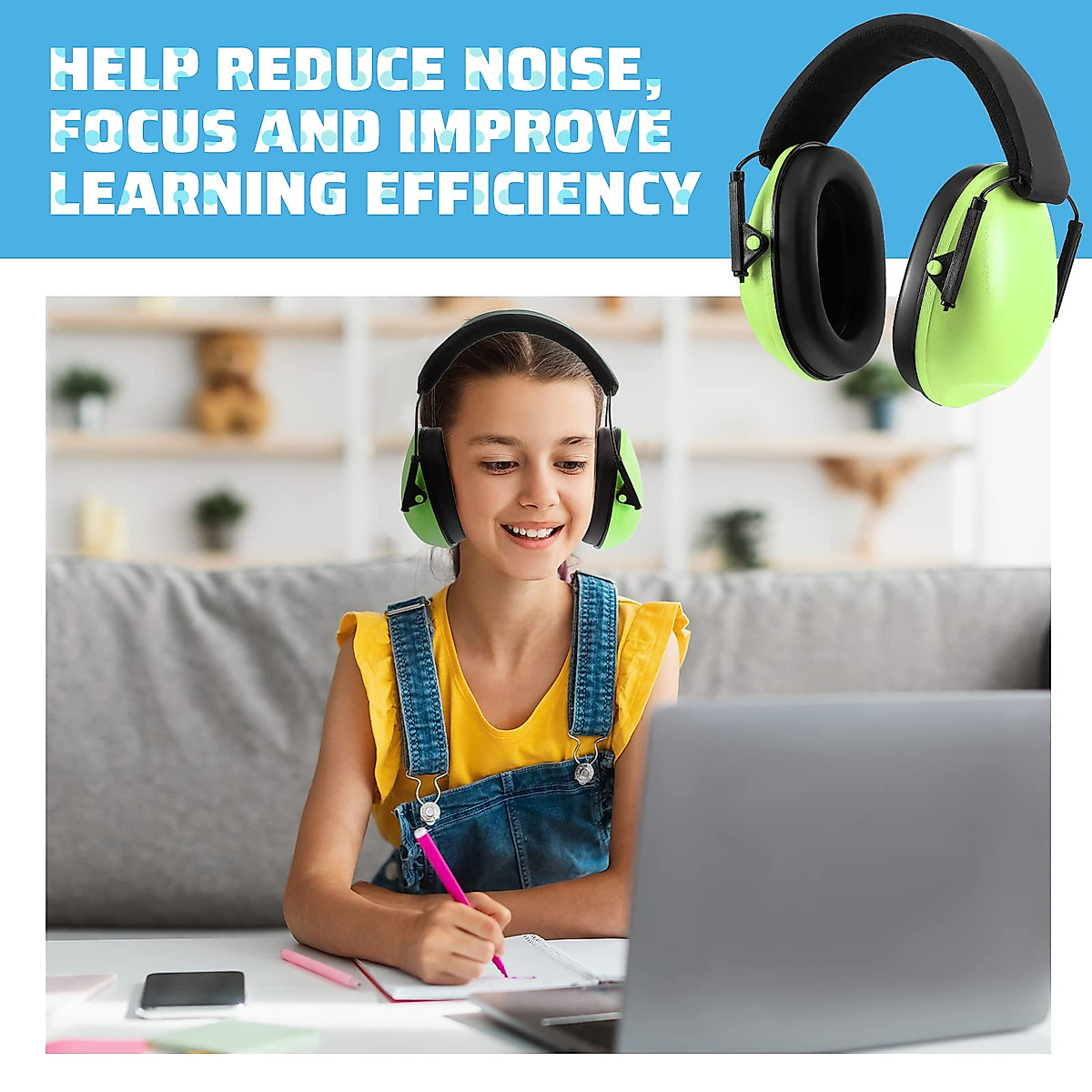 Amylove 12 Pcs Kids Ear Protection Noise Cancelling Headphones Ear Muffs Bulk 27db Sensory Headphones Noise Reduction Hearing Protection Earmuffs for Autism Concert (Classic Style, Blue Green Color)