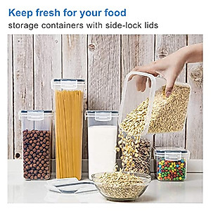 TINGFENG Airtight Food Storage Containers with Lids, BPA Free Plastic Storage Containers with Lids Food Container Sets(7 Pack), for Picnics, Kitchen Pantry Organization and Storage (Black)