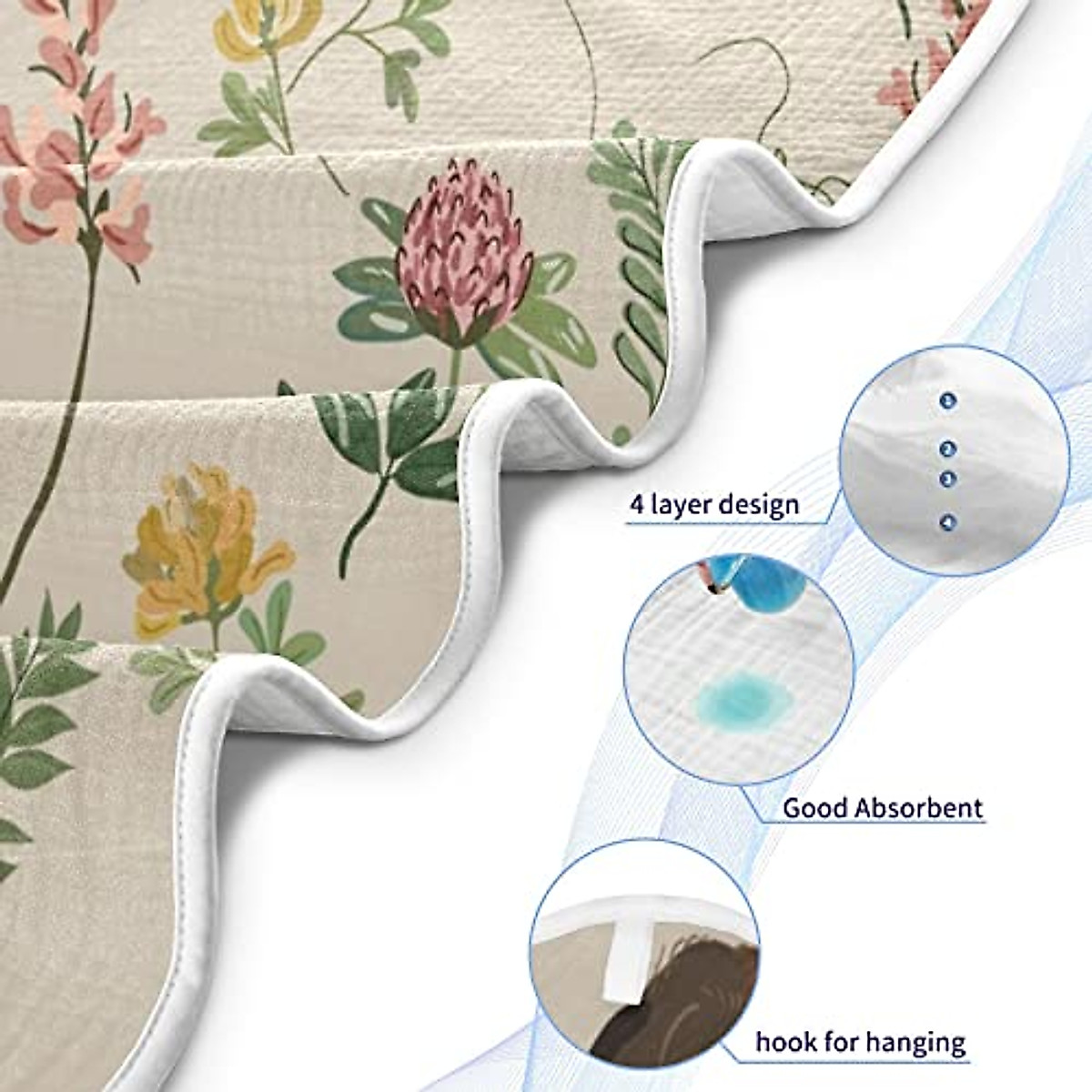 Goat Sheep Cow Flower Hooded Baby Towel Cartoon Animal Plant Baby Bath Towel Unisex Soft Organic Cotton Washcloths Toddlers Shower Gifts for Boys Girls Newborn 30 x 30 in