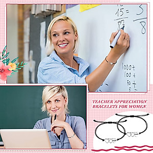 16 Pieces Teacher Bracelets Bulk Teacher Blessing Card Bracelet Teacher Appreciation Gift Blessing Bangle Greeting Adjustable Bracelet for Graduation Gift (Exquisite Style)