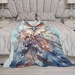 JHION Fantasy Bird Blanket, Fleece Flannel Cozy Throw Blankets, Breathable Lightweight Warm Bed Blanket All Season Blanket for Couch Bed Sofa 50"x60"