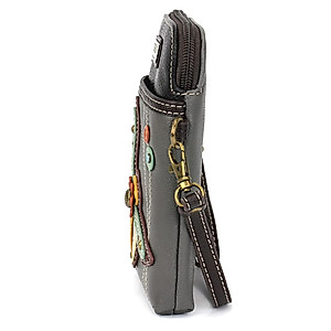 CHALA Crossbody Cell Phone Purse-Women Canvas Multicolor Handbag with Adjustable Strap - Special Edition - Dragonfly - gray