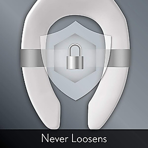 BEMIS 2155CT 000 Commercial Heavy Duty Open Front Toilet Seat without Cover that will never loosen & Reduce Call-backs, ELONGATED, Plastic, White