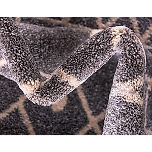 Unique Loom Fez Collection Tribal, Moroccan, Bohemian Area Rug, Runner 2' 0" x 6' 1", Gray/Beige