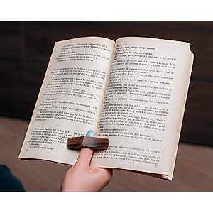TILISMA Book Page Holder – Handmade Natural Walnut Thumb Bookmark -Novel Reading Accessories Gifts for Readers, Book Lovers Gifts, Bookworm Gifts, Literary Gifts - Book Accessories (Small 0.78 inches)