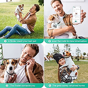 Personalized Dog Tag QR Code Pet ID Tags Online Profile Modifiable, Scan QR Receive Instant Pet Location Alert Email - Red S