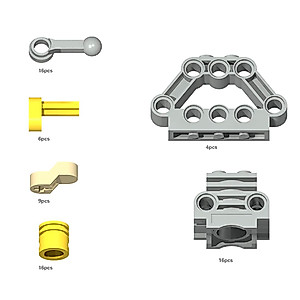 Haoun 67Pcs Crankshaft Engine Connecting Rod for Lego Technic Set Vehicle Cars Building Blocks DIY Construction Set Educational Toy - Random Color