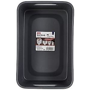TATAY Baobab Multi-purpose Storage Basket Medium with Capacity for 5 Litres, Grey Anthracite, 18.1 x 27.2 x 13