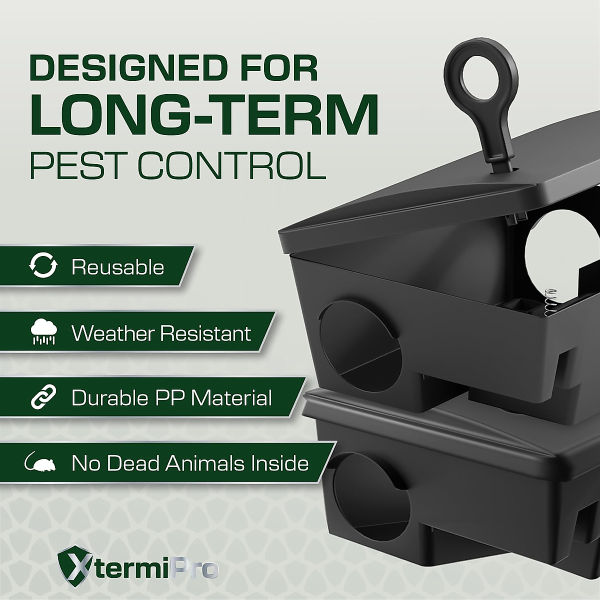 Rat & Mouse Bait Station - 4 Pack - Rat Bait Stations for Rats and Mice Outdoor/Indoor - Tamper Resistant - Child & Pet Safe Rodent Bait Station - Outside Traps for Mice - Bait Box Pest Control