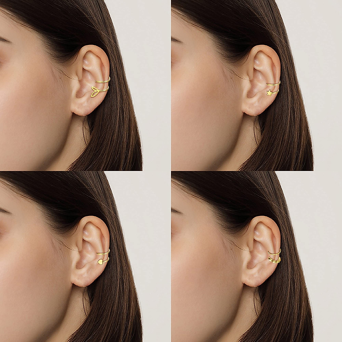 Drperfect 10Pairs Twisted Hoop Earrings for Women 316L Stainless Steel Spiral Earrings Cuff Wrap Earrings Double Hoop Earrings Twist Earrings