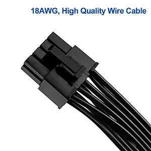 PSU 8 Pin Male to Dual 8 (6+2) Pin Male PCIE Power Cable Replacement for Corsair CoolerMaster Thermaltake Modular Power Supply (25 + 9 inches)