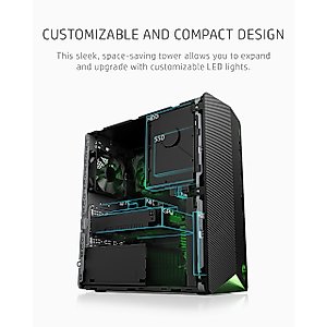 HP Newest Pavilion Gaming Desktop Computer, AMD 6-Core Ryzen 5 5600G Processor AMD Radeon RX5500 4 GB, 16GB RAM, 1TB PCIe NVMe SSD,Mouse and Keyboard, Win 11 Home.w/ELMTech