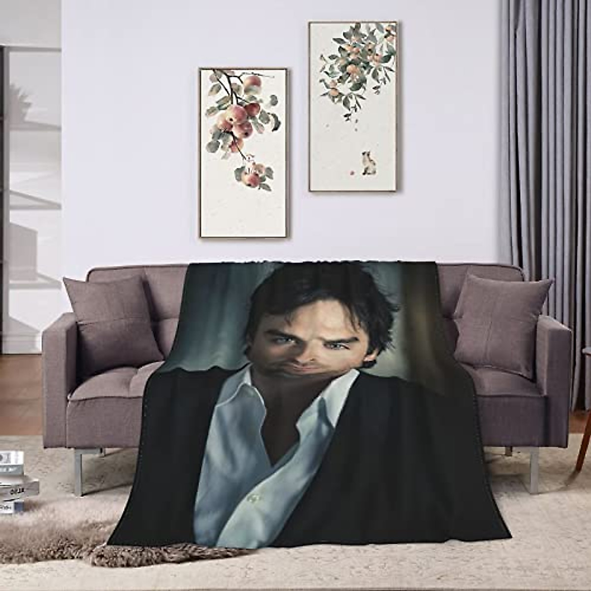 Ian Somerhalder Blanket Super Soft Lightweight Fleece Thermal Blanket All Season for Bed Couch Living Room Air Conditioning Blanket