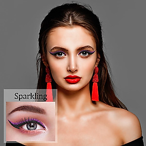24 Pairs Reusable Eyeliner and Eyelash Stickers, Glitter Eyeliner Stickers Double Eyelid Tape Self-Adhesive Eye Line Strip Instant Eye Makeup Tool Waterproof