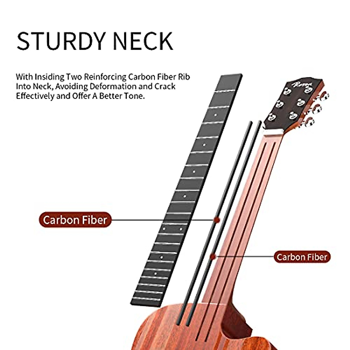 Rosen G31 Dreadnought Acoustic Guitar Soild Mahogany Top 41 Inch Guitarra Full Size Cutaway with Gloss Finish Bundle Starter Kit with Gig Bag, Tuner, Strings, Strap, and Picks