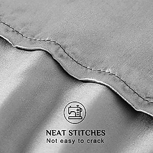 AIMTOP Satin Pillowcases for Hair and Skin, Dark Grey Silk Pillowcases Standard Size Set of 2, Lightweight Soft Microfiber Pillow Case with Envelope Closure (20x30Inches)