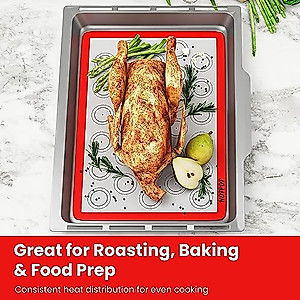 Hotpop Set of 4 Reusable Macaron Silicone Baking Mats 0.75mm (2 Half Sheets and 2 Quarter Sheets), Non Stick Silicone Liner for Bake Pans and Rolling for Macaron, Pastry, Cookie, Bun, Brioche, Bread